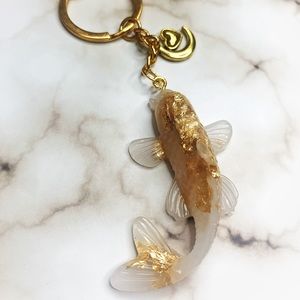 Hand Crafted | Accessories | Gold And White Koi Fish Key Ring | Poshmark
